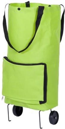Amosfun Sac de Courses Pliable avec Roues Chariot de Transport Multifonction Oxford Grand Sac à Roulettes pour Épicerie et Voyage Vert