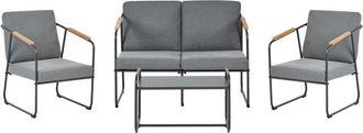 Beliani Beliani - Gartensofa Set Aluminium Lounge Set 4 Sitzer mit Tisch Grau Industriell Garten Terrasse Balkon