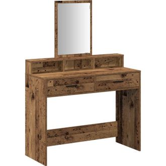 vidaXL Vidaxl - Schminktisch mit Regal Altholz 100 x 41 x 140 cm Holzwerkstoff