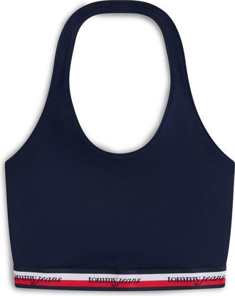 Tommy Jeans Top Logo Tape Slim Halterneck Crop
