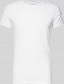 Casual Friday T-Shirt mit geripptem Rundhalsausschnitt