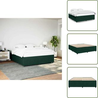 vidaXL Bettgestell ohne Matratze Dunkelgr&uuml;n 180x200 cm Samt - Bettgestell - Bettgestelle - Bett - Bettrahmen