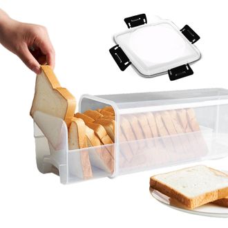 Generico Luftdichte Brotbox: Transparenter Beh&auml;lter 14 x 34 cm mit Deckel, Sandwichst&auml;nder, hohes Design, Aufbewahrung f&uuml;r K&uuml;che, Speisekammer, Arbeitsplatte, 