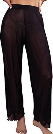Generic Pantalon transparent pour femme - Blanc - Bikini avec jambes sexy - Tenues de plage - Sarong Beach Cover Up - Pantalon d&eacute;t&eacute; ample - Pantalon de plage 
