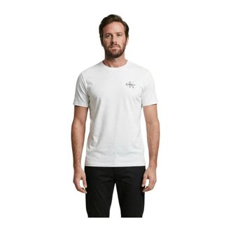 Calvin Klein Jeans Homme, Tops, Blanc, Taille: XL T-Shirt Imprim&eacute; en Coton &agrave; Manches Courtes et Col Rond