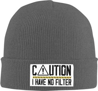 Generic Beanie pour Homme Attention, Je nai Pas De Filtre Classique Bonnet Chapeau Tricot Respirant Chapeau dhiver Tricoté pour Ski Femme Adultes