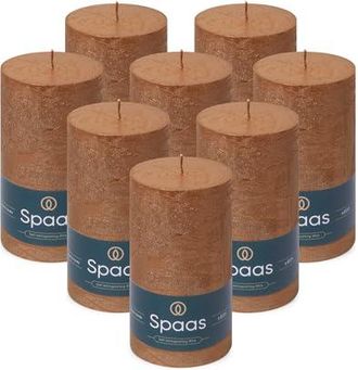 Spaas 8x Bougie Pilier M&eacute;tallique 70/130 mm - bronze