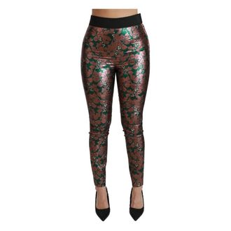 Dolce & Gabbana Femme, Pantalons, Multicolore, Taille: 36 FR Pantalon Slim-fit