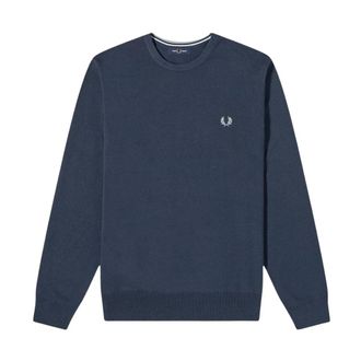Fred Perry Klassischer Rundhals-Pullover - - Knitwear - Herren - Blau - XL