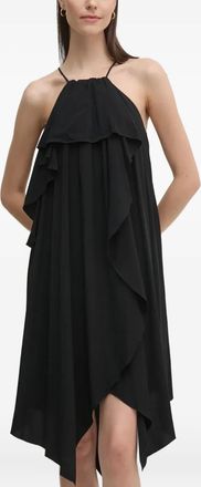 Sisley robe courte à volants - Noir