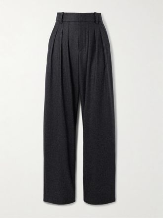 Isabel Marant Pantalon Fusel&eacute; En Flanelle De Laine &Agrave; Plis Casile - Gris