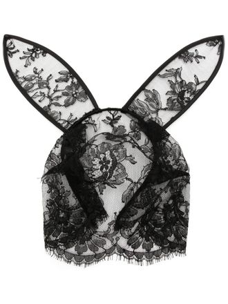 Fleur du Mal oreilles de lapin &agrave; design voil&eacute; - Noir