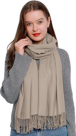 DonDon &Eacute;charpe femme hiver chaud et douce Ch&acirc;le Etole Foulard 185 x 65 cm - beige