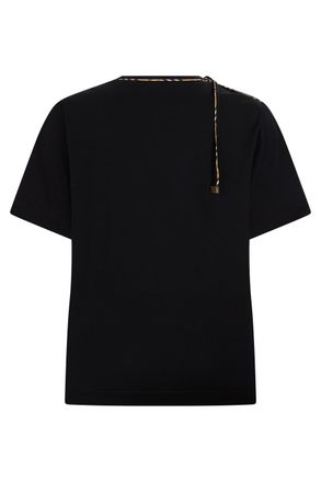 Burberry Womens T-Shirt Short-Sleeve Cotton Black T-Shirts & Jerseys