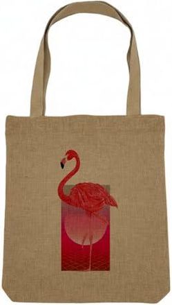 Fabulous Sac Shopping Tote Bag Aspect Lin - Retro Flamant Rose 80s Collage Vintage Illustration Art Animal Synthwave Zoomer Miami - Sac de Courses Toile Epaiss