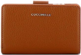 Coccinelle Metallic Weiches Portemonnaie aus genarbtem Leder/W11