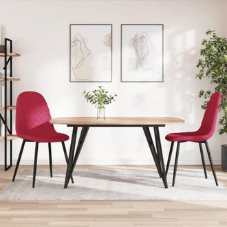 vidaXL Esszimmerst&uuml;hle 2 Stk. Weinrot Samt Vidaxl