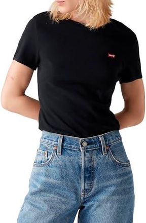 Levi's Essential Housemark T-Shirt à Manches Courtes pour Femme, Caviar, XS