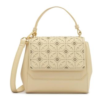 Kazar Handtasche mit Klappe verziert mit Lochmuster - - Bags - Damen - Beige - ONE SIZE