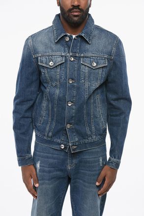 Brunello Cucinelli Dark-Wash Denim Saharan Jacket Brunello Cucinelli