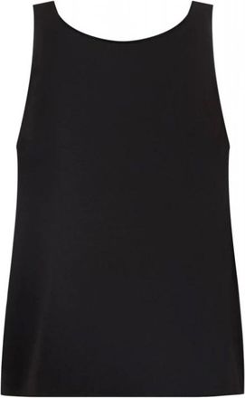 Emporio Armani Femme, Tops, Noir, Taille: 46 FR Top avec panneau en cr&ecirc;pe fluide au dos