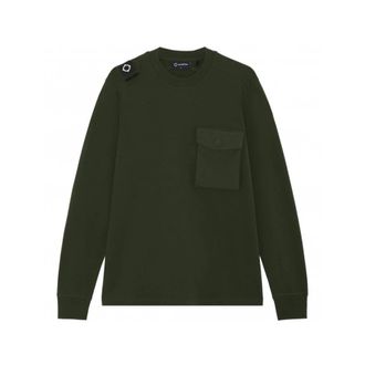 Mastrum Langarm Cargo Tasche T-Shirt - - Sweatshirts & Hoodies - Herren - Gr&uuml;n - S