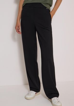 Cecil Stoffhose CECIL, Damen, Gr. XXL, L&auml;nge 30, schwarz, Jersey, 61% Viskose, 32% Polyamid, 7% Elasthan, unifarben, loose fit lang, Hosen Stoffhose, softer