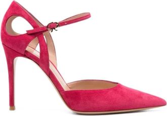 Gianvito Rossi Femme, Chaussures, Rouge, Taille: 38 1/2 EU Escarpin en Daim Camoscio