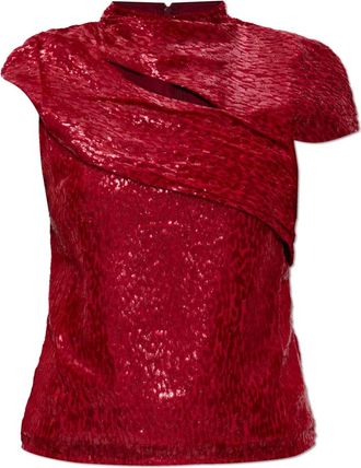 Self Portrait Femme, Blouses et Chemises, Rouge, Taille: 36 FR Blouses