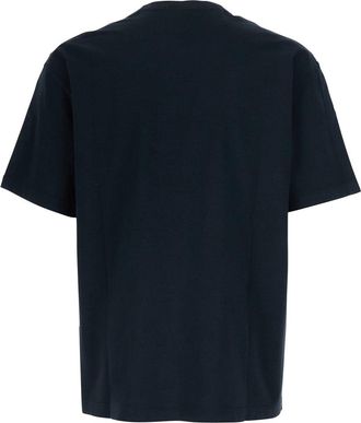 Stone Island Logo-Embroidered Crew Neck Cotton T-Shirt - Blue