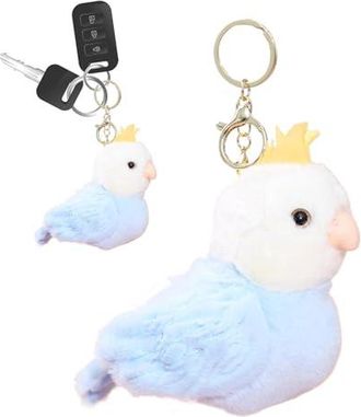 Generic Porte-cl&eacute;s de perroquet de dessin anim&eacute; | pendentif pour sac &agrave; main avec perroquet en peluche - Accessoire de porte-cl&eacute;s de compagnie, pendentif multi