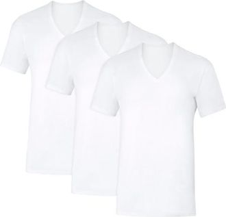Hanes Lot de 3 Maillots de Corps Anti-Transpiration pour Homme, t-Shirt Anti-Transpiration sous Les aisselles, t-Shirt à col en V Blanc, Lot de 3 Maillots d