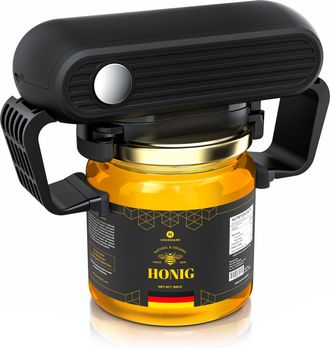 Arendo Automatischer Glasöffner - Elektrischer Deckelöffner für versiegelte Gläser - Jar Opener - freihändiger Schraubdeckelöffner -Küchenhelfer für Senioren