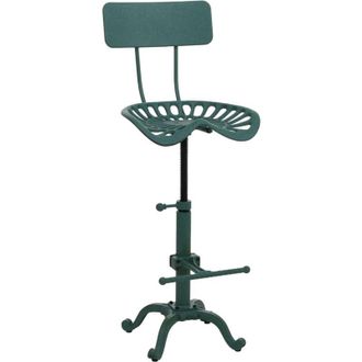 Hhg Tabouret de bar HHG-974, chaise de bar, tabouret de comptoir, r&eacute;glable en hauteur, pivotant, repose-pieds, m&eacute;tal industriel, noir-argent