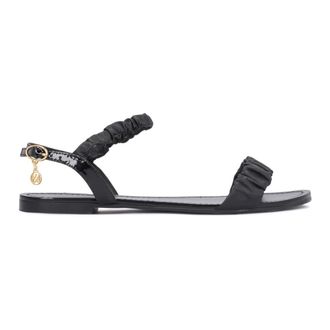 Kazar Schwarze Ger&uuml;schte Riemen Sandalen - - Shoes - Damen - Schwarzk - 39 EU