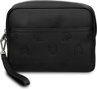 Calvin Klein Jeans Kulturbeutel mit Monogramm-Prägung - Schwarz