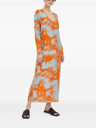 Sams&oslash;e & Sams&oslash;e Lang&auml;rmeliges Midikleid - Orange