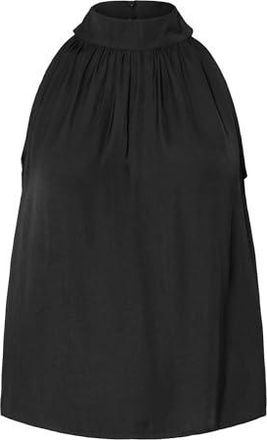 Pieces Halter Neck Top WVN Pcmilda Haut col Ras du Cou, Noir, S Femmes