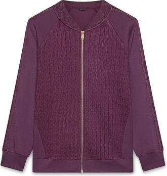 Fiorella Rubino Femme, Sweatshirts et sweats &agrave; capuche, Violet, Taille: 46 FR Sweat &agrave; capuche zipp&eacute; en double tissu
