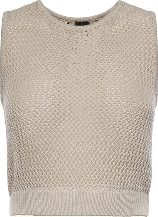 Pinko Pinko, Femme, Tops, Gris, Taille: 40 FR Haut Tricot&eacute; Sans Manches