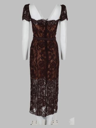 Self Portrait Floral Lace Dress - Brown