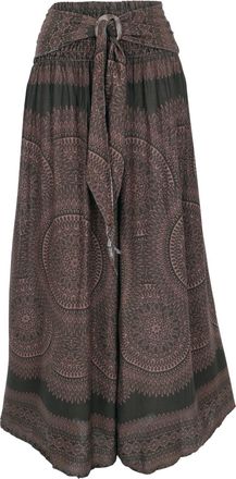 Guru Shop Palazzohose, Hosenrock, Schlaghose, Sommerhose, Hippie Goa Hose - Braun, Damen, Synthetisch