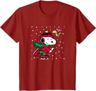 Peanuts Christmas Snoopy Ice Skating T-Shirt