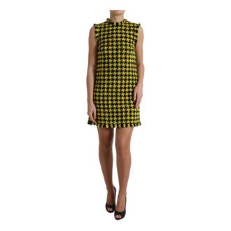 Dolce & Gabbana Chicer Gelber Hahnentritt Strick Minirock - - Dresses - Damen - Mehrfarbig - S