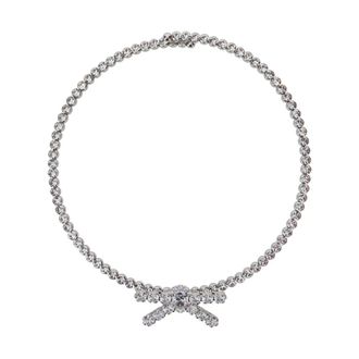 Yvmin Yvmin, Femme, Accessoires, Gris, Taille: ONE Size Gemstone Pave Bow Chocker