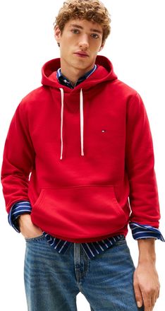 Tommy Hilfiger Herren ESS Seasonal Fleece Hoody MW0MW39997 Pullover Hoodie, Rot, Größe L, Rot (Mittelrot), L