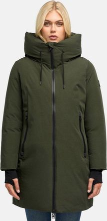 Marikoo Winterjacke Polarh&auml;schen Wintermantel mit Kapuze, Stehkragen, taillierte R&uuml;ckenpartie