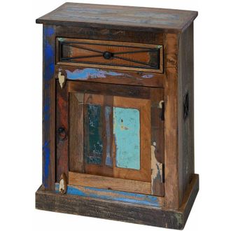 Massivmoebel24 Badkommode Altholz 55x34x73 mehrfarbig lackiert NATURE OF SPIRIT 100