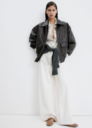 Mango Ballerines cuir daim sable - Femme - 35 - MANGO