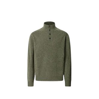 Hackett Pull col montant boutonn&eacute; en laine